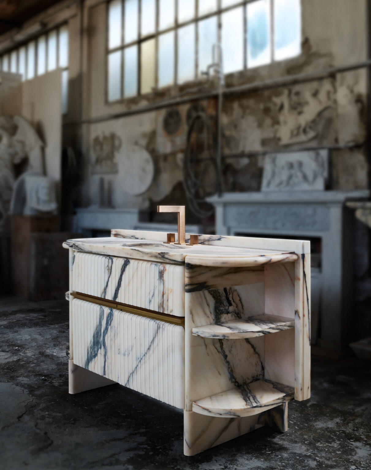 Hamilton Demilune Vanity - Marmi Natural Stone